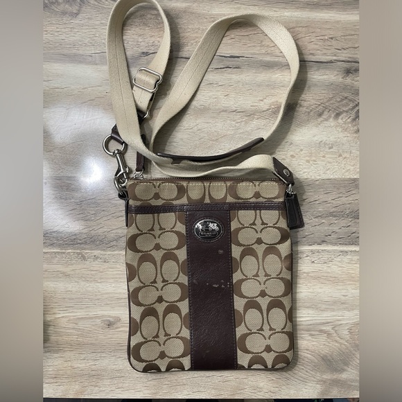 Coach | Bags | Coach Classic Signature Monogram Small Crossbody Bag ...